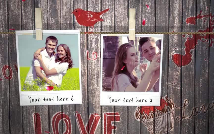 AE模板-挂吊木架子特效的幻灯片视频相册视频同学聚会视频家庭影集...