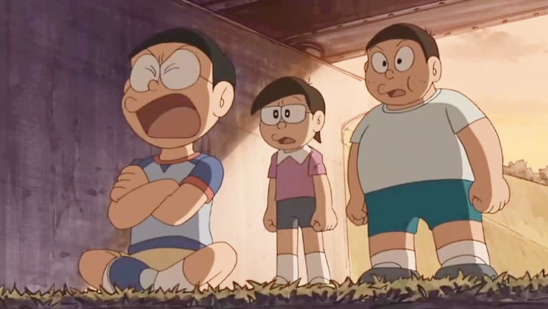 大雄为了不给哆啦A梦添麻烦,宁可被小流氓打,真有男子汉气概!