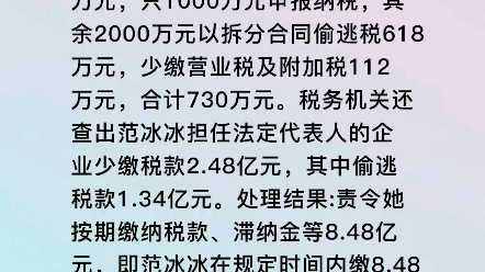 #范冰冰 #偷税只补缴和罚款,不坐牢对以后艺人没有威慑力。