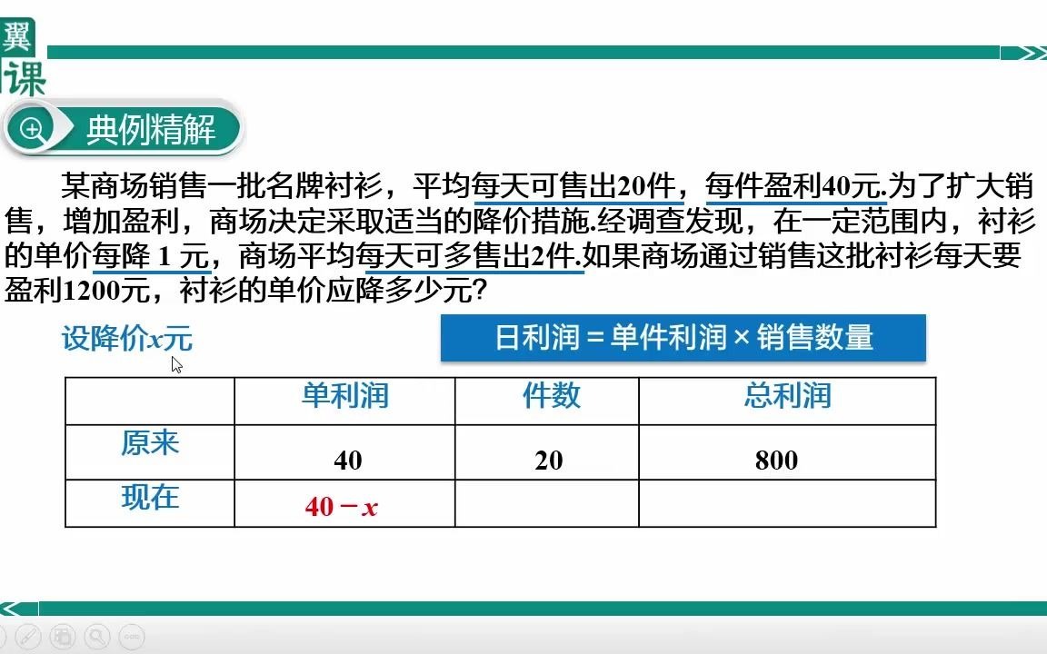 5.解一元二次方程的实际应用——利润问题