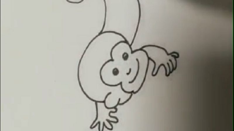 教你的孩子画简笔画-猴子捞月