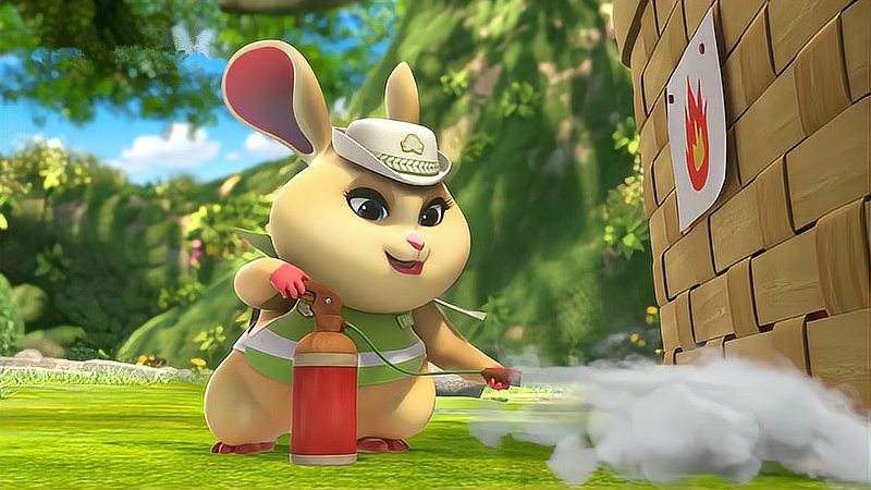 熊熊乐园:蹦蹦用灭火器灭火,可是不会用,看看灭火器怎么使用吧