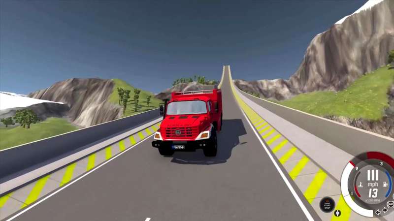 车祸模拟:大型汽车以最高速度相撞