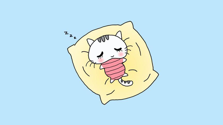 小猫简笔画教程,轻松画出一只爱睡觉的卡通猫