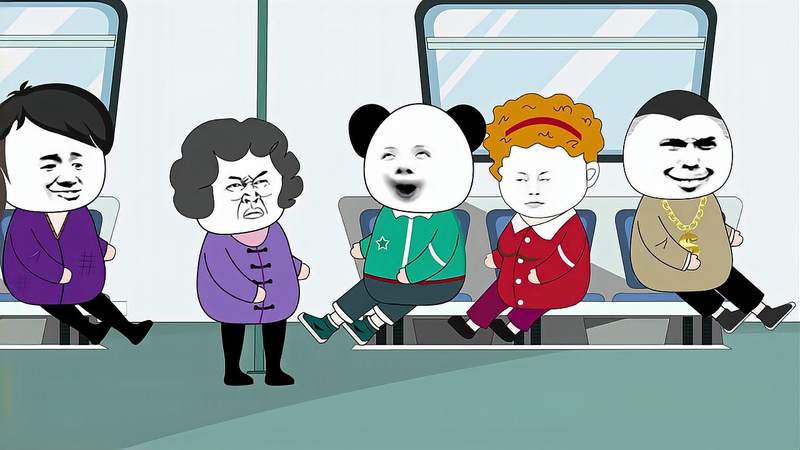 大妈强行让我让座,我反手成了残疾人,沙雕动画