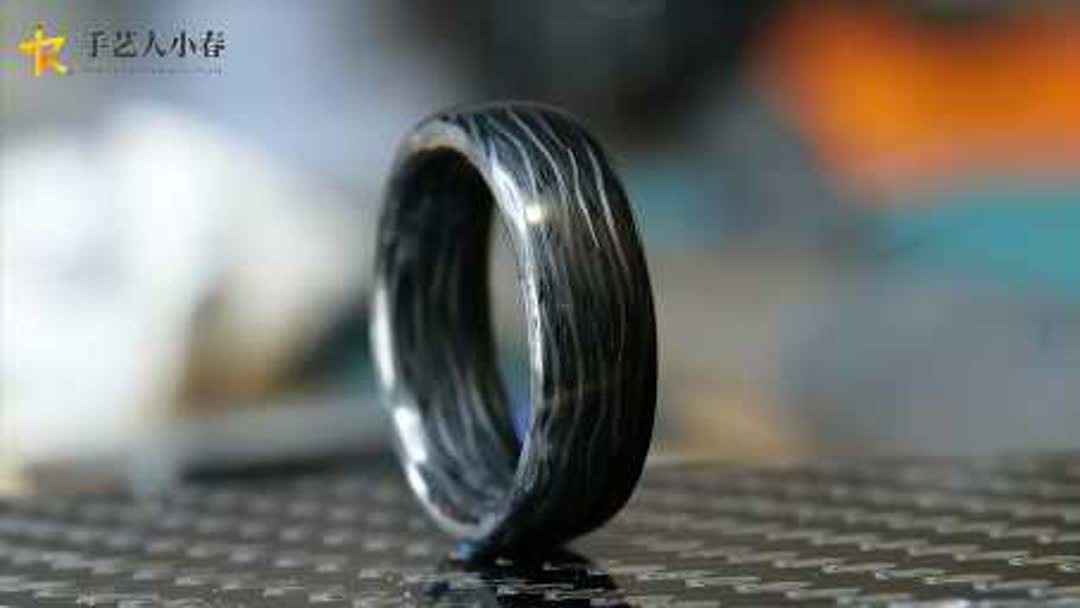 纯手工制作圆筒戒指,跟着视频教程来学习吧,手艺人技术真高