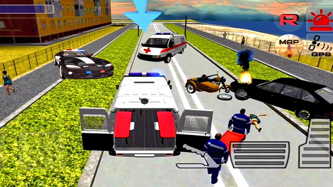 【永哥玩游戏】救护员驾驶救护车模拟城市救援 救援模拟器