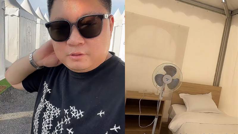 男子花2000在卡塔尔睡帐篷,一看房内设施疯狂吐槽:还不如睡大街