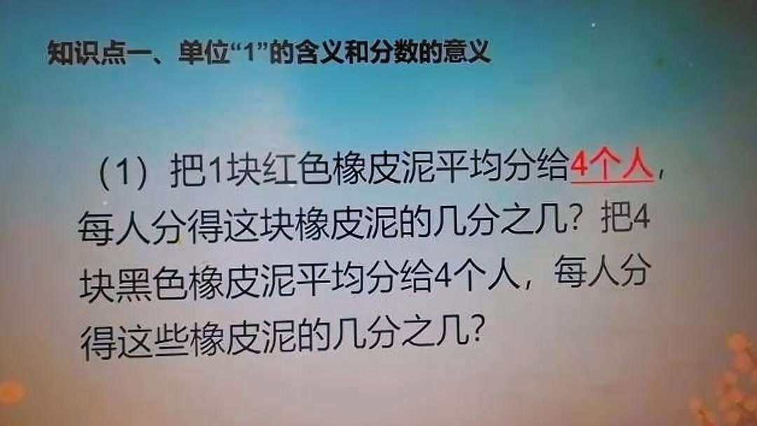 单位1的含义和分数的意义知识点1