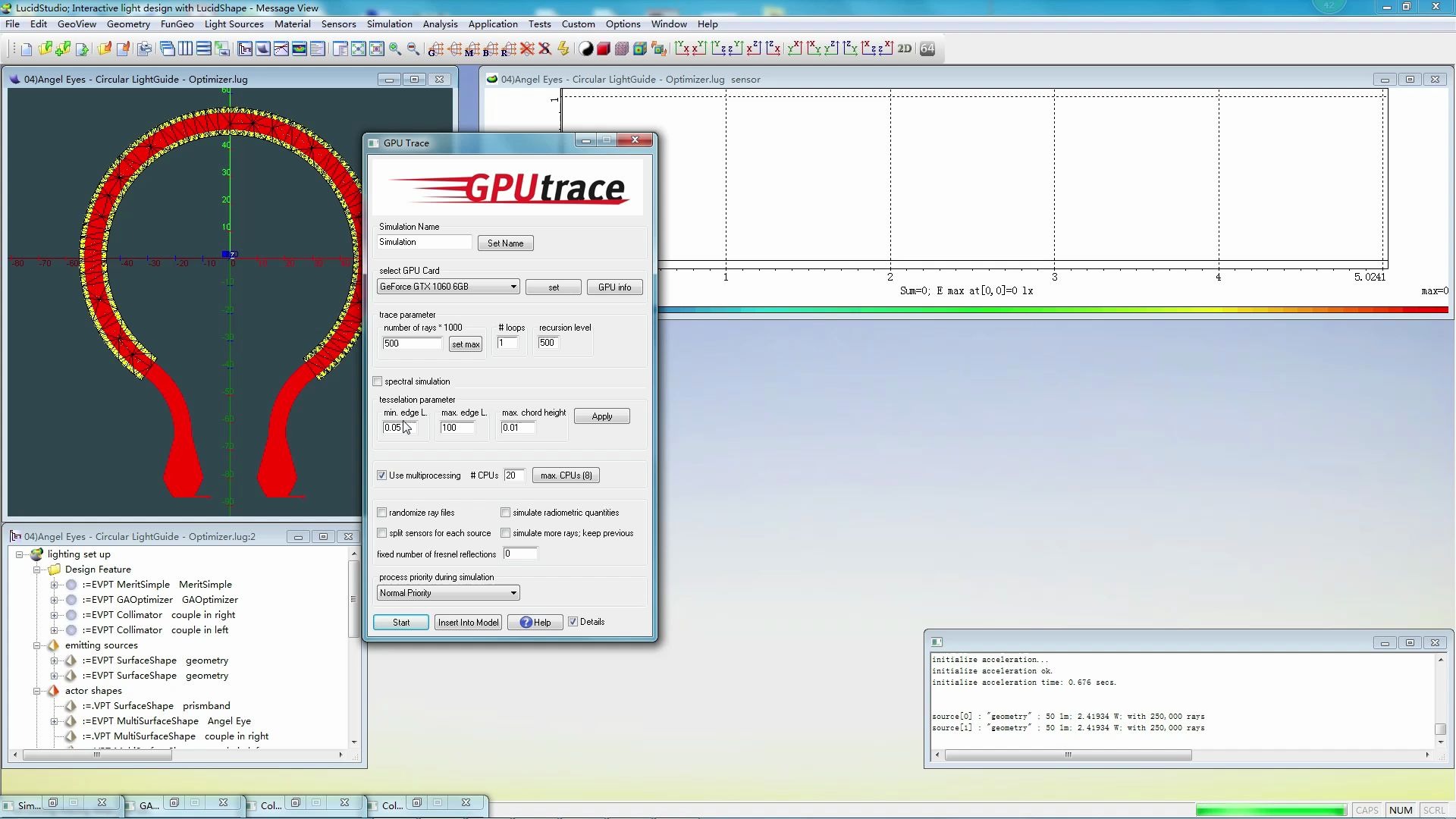 lucidshape 之 genetic algorithm optimizer 应用 天使之眼环形光导优化