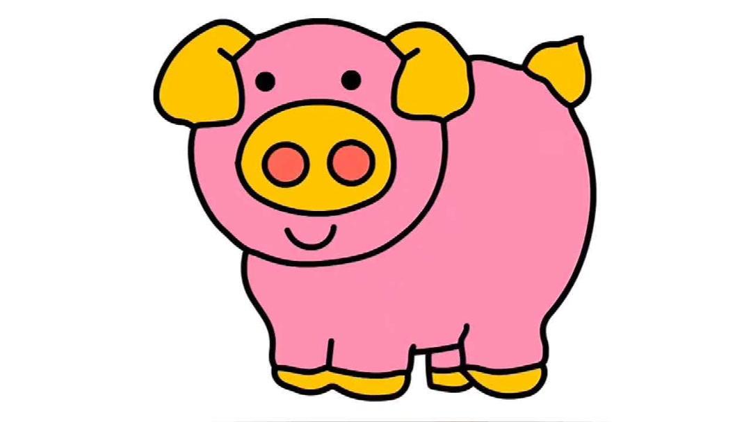 儿童宝宝学画画:简笔绘画可爱的小猪!