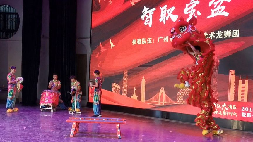 广东醒狮表演《智取宝盆》，牛气冲天过大年