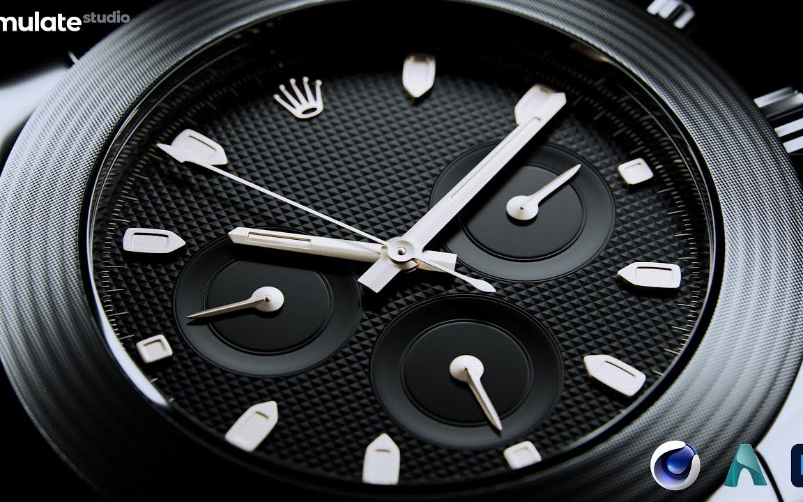 C4D&Arnold 阿诺德手表渲染程序化材质和快速灯光教程