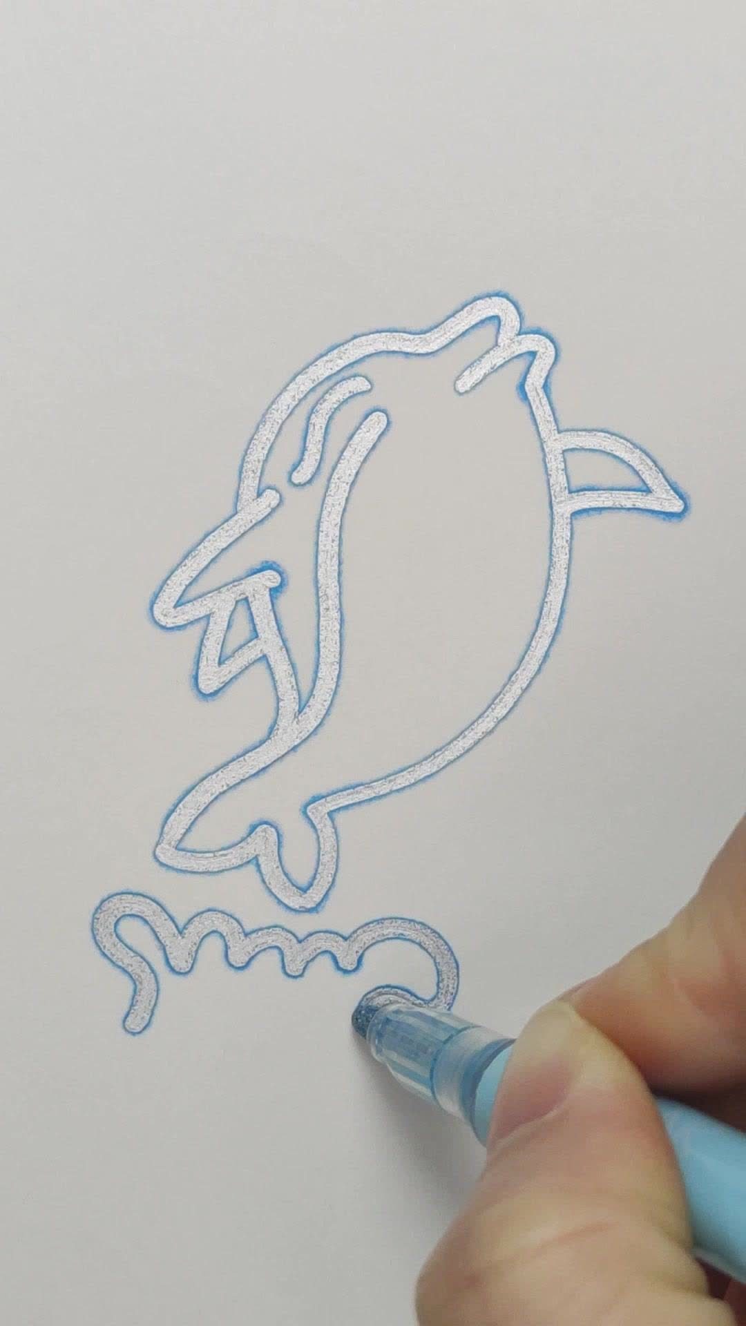 海豚这样画简不简单?