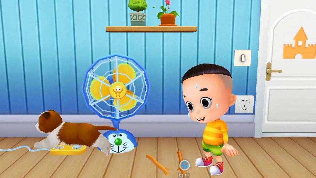 【暖暖安吉拉】大头儿子电器安全知识电风扇转动时千万不能碰游戏