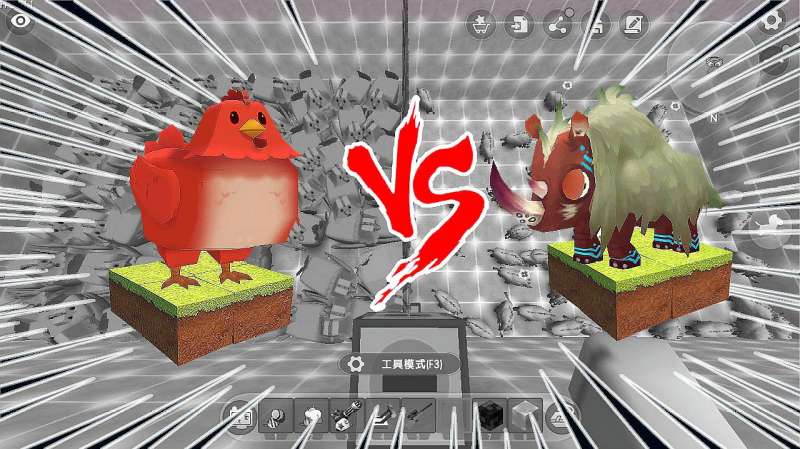 迷你世界:飞鸡vs牛,飞鸡连自己的蛋都拿出来了