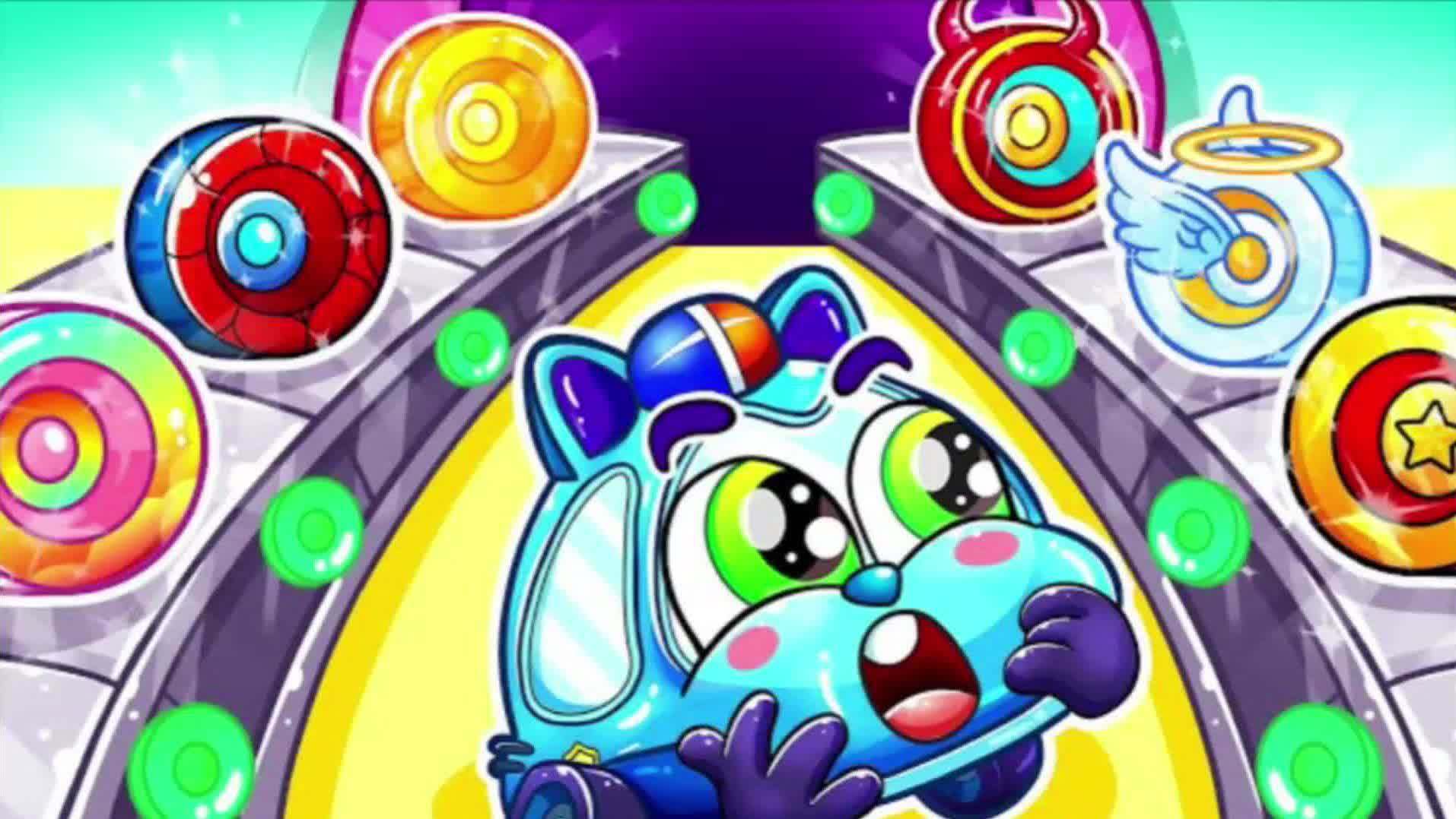 汽车动画:警车小蓝把消防栓和红绿灯变成了糖果啦#儿童动画