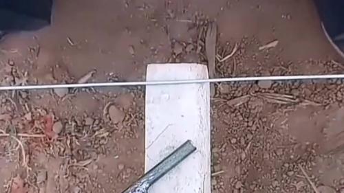 这就是果农自制的铁丝捆绑器,省时又省力,用起来太方便啦!