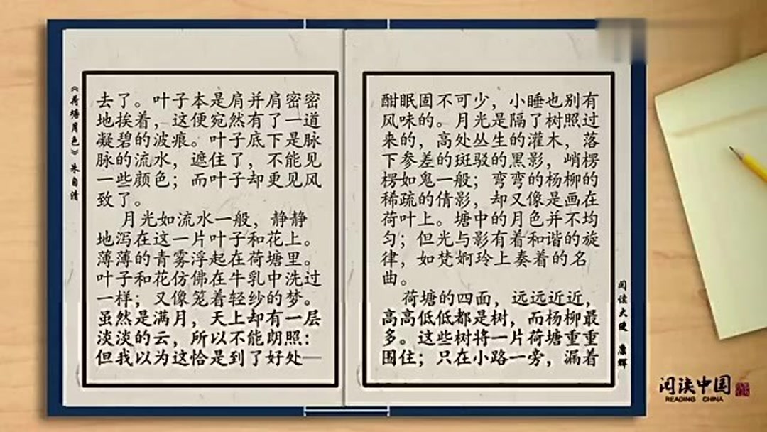当朗读者遇上央视播音员,朗诵朱自清《荷塘月色》,感情拿捏到位