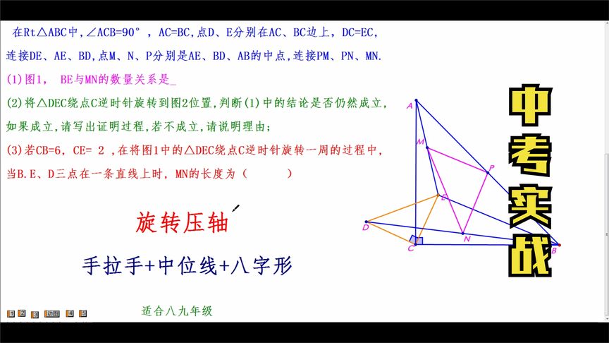 旋转全等压轴:手拉手、八字形等模型的熟练运用,是解题的关键