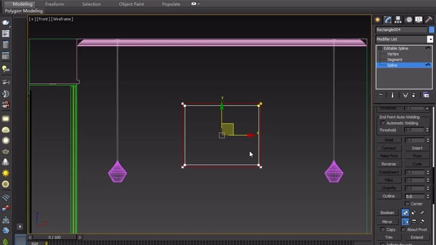 3dmax教程,卧室背景墙装饰画建模详解