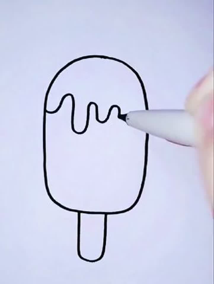 幼儿园简笔画~冰淇淋#一学就会的简笔画 #亲子简笔画 #跟着学画画 #...
