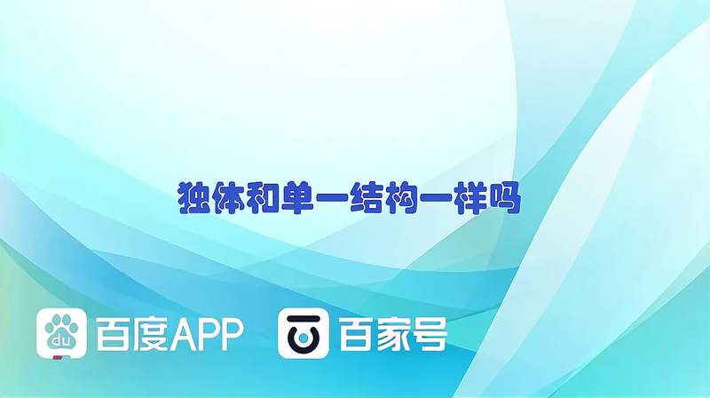 独体和单一结构一样吗