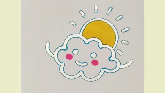 云朵这样画秒会哦