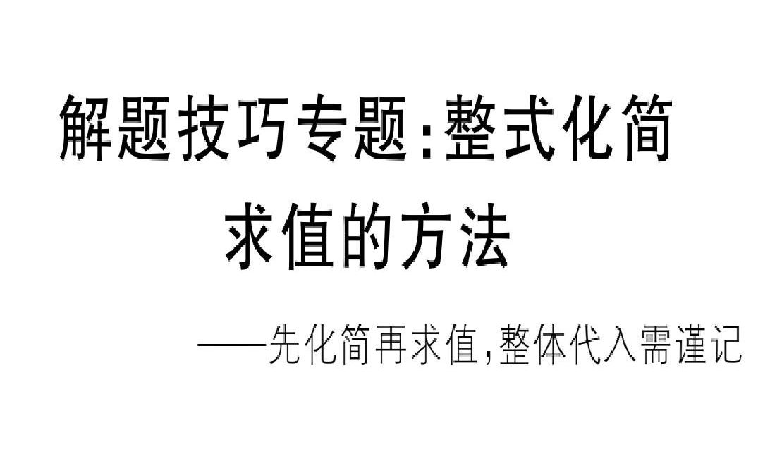 秋季七年级第04讲 整式化简求值