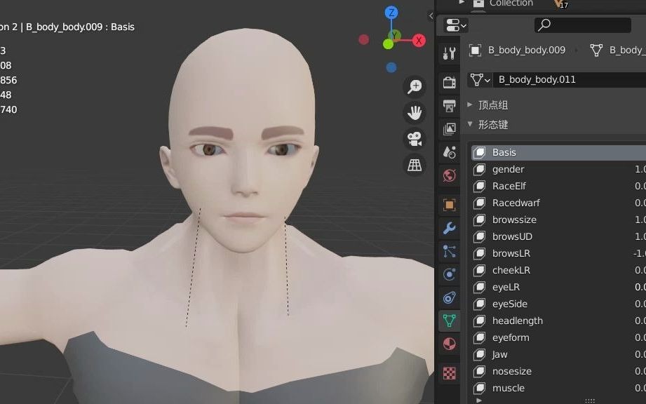 blender形态键搞定捏脸、塑形、种族与男女转换