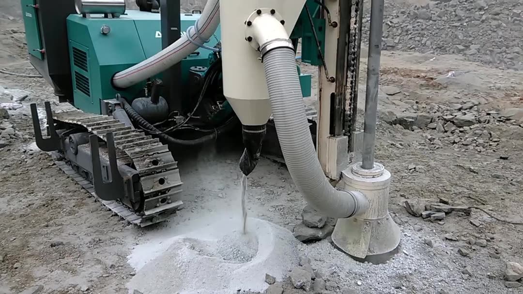 海南海口潜孔钻机矿山打钻视频