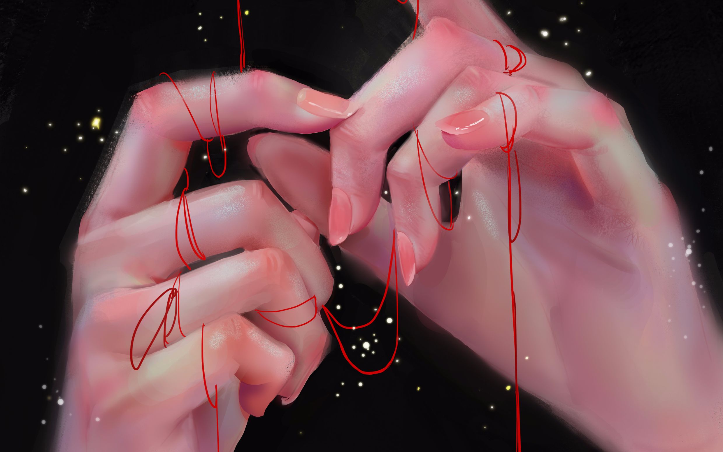 PS厚涂过程 发个手吧~