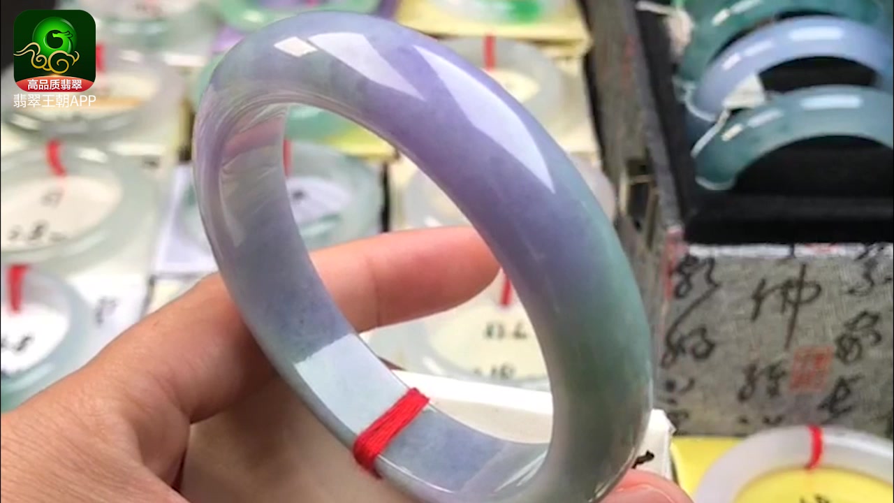 细糯种紫罗兰翡翠手镯饱满春彩_翡翠王朝