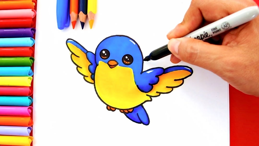 儿童简笔画:如何画一只小鸟