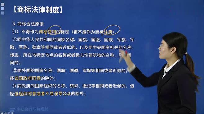 帮考网中会考试黄敏霞讲解商标合法原则的不得作为商标使用标志
