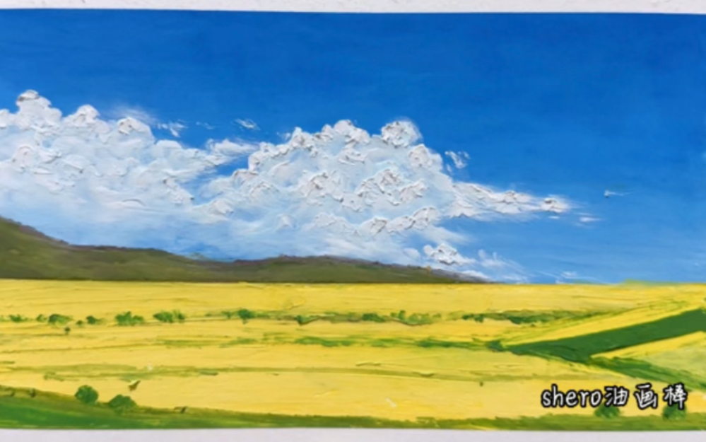 治愈系风景画|油画棒教程