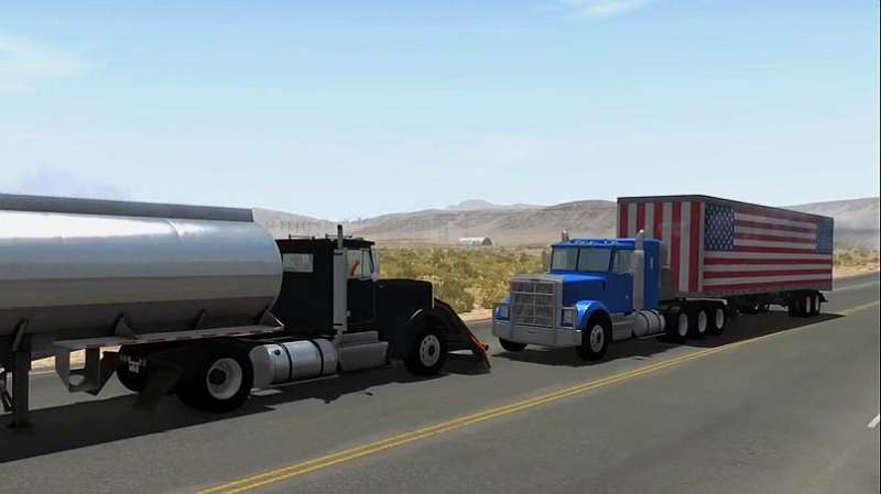 BeamNG:大货车变道开足马力冲向改装油罐卡车,模拟真实车祸
