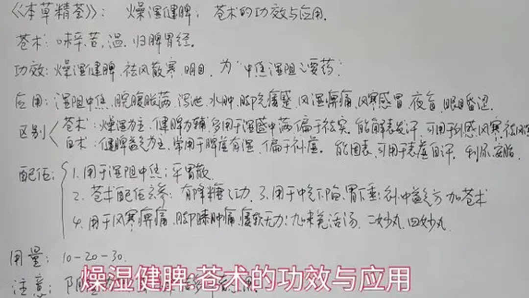 燥湿健脾:苍术的功效与应用