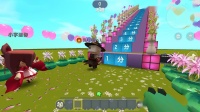 迷你世界:小宇家族跑酷考试!八哥虎妹不及格,墨墨考了100分