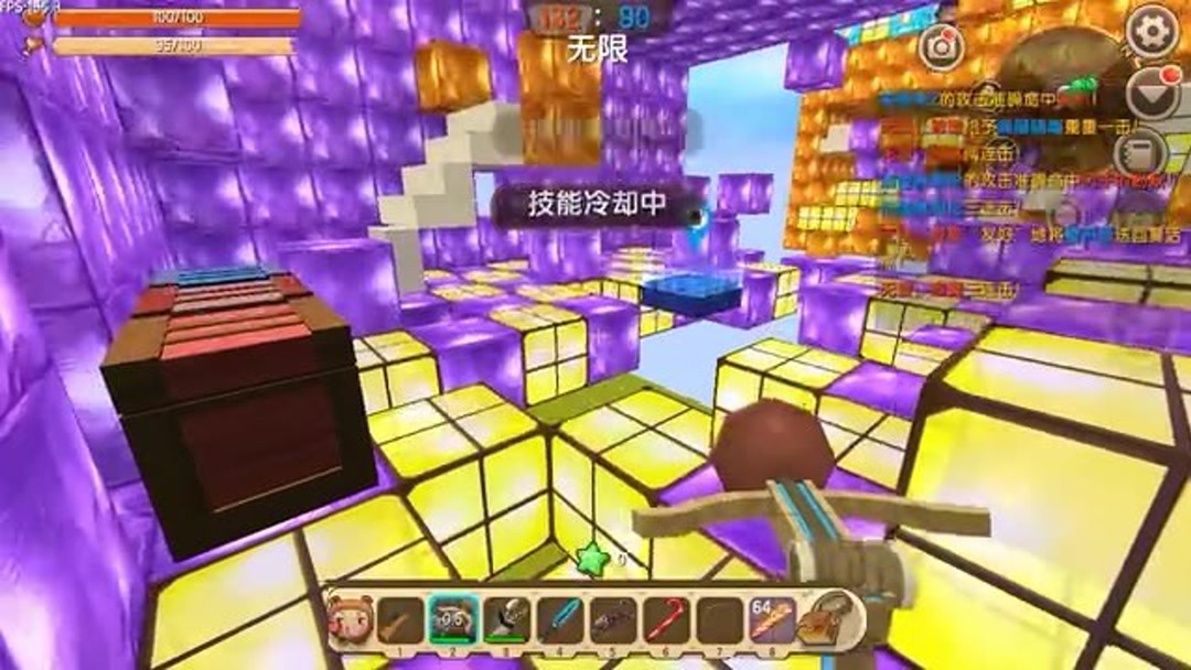 迷你世界:高空狙击战,喷射塞子的妙用,小伙伴出生就凉凉!