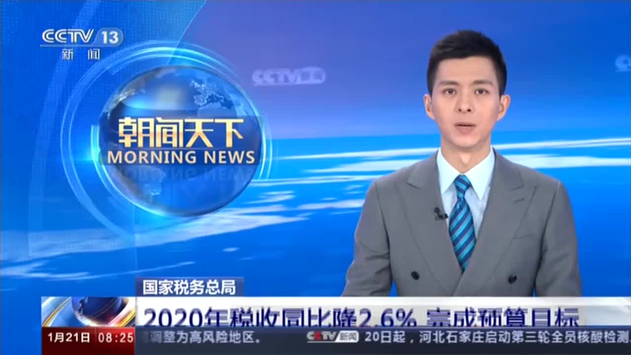 国家税务总局:2020年税收同比降2.6% 完成预算目标