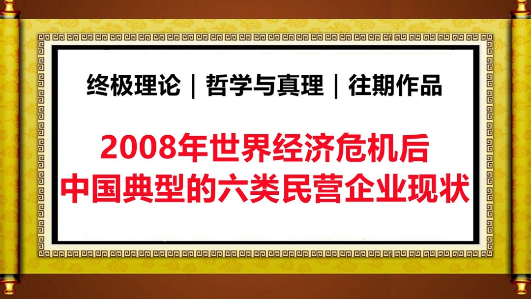 2008年经济危机后 中国典型的六类民营企业现状