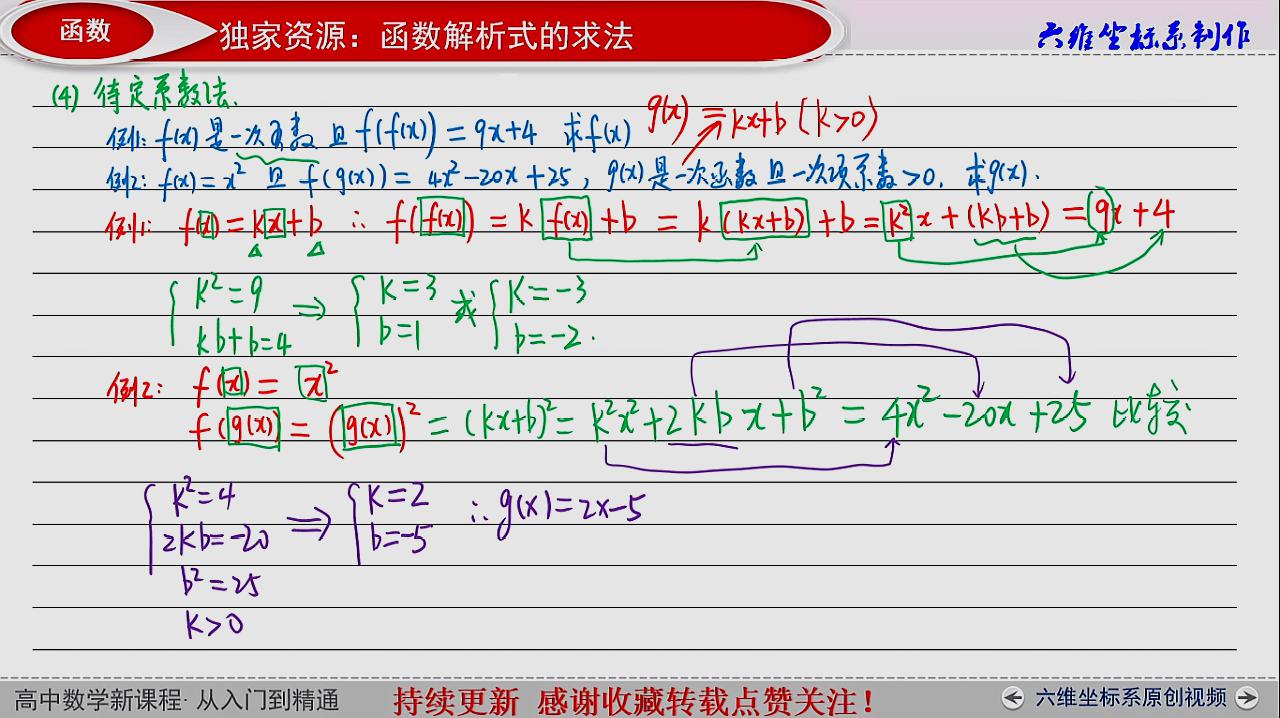 高考数学函数解析式的求法:待定系数法