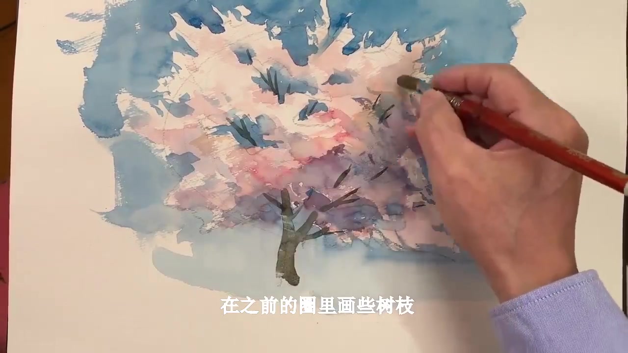 柴崎老师教你画盛开的樱花,真的是很详细的教程哦!
