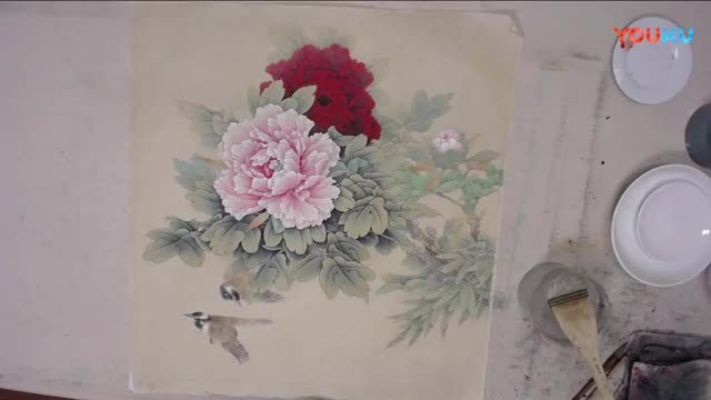 工笔画的背景湿染及浮色洗刷-_标清