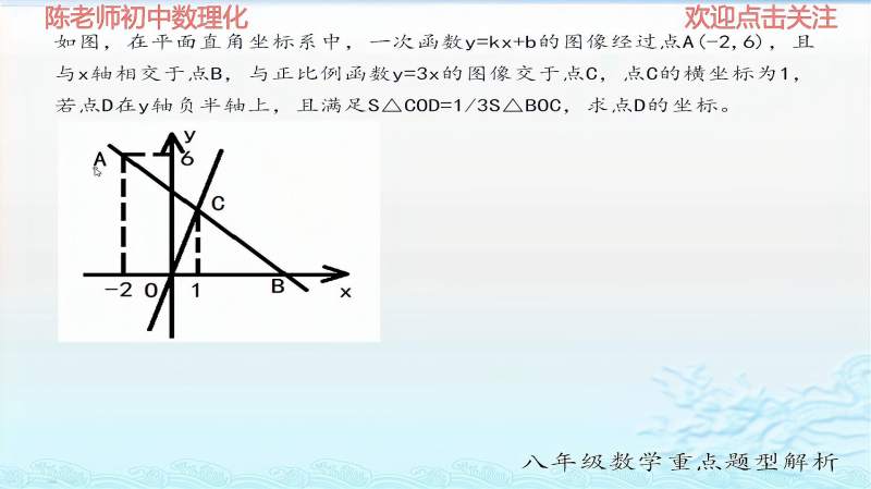 八年级数学题:满足条件的点坐标不会求?利用函数解析式快速求解
