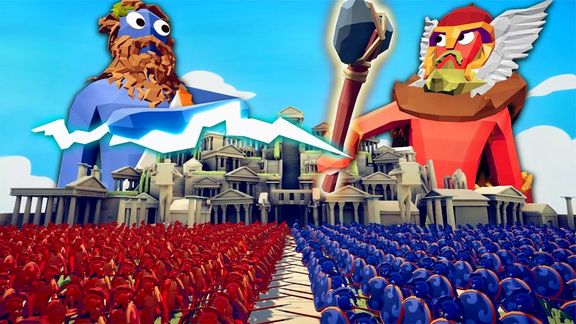 全面战争模拟器:宙斯和冥王被国王偷袭!三百炸药桶围攻跆拳道