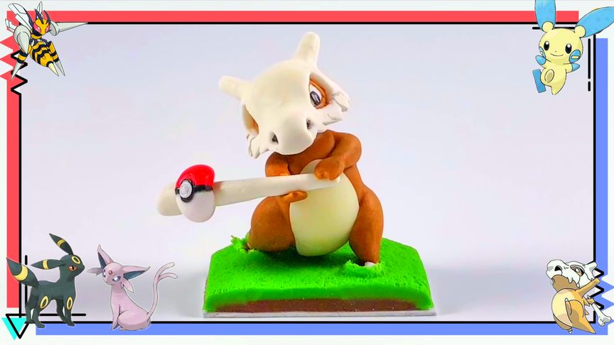 哈喽玩具,用粘土橡皮泥制作精灵宝可梦里的卡拉卡拉,太逼真了!