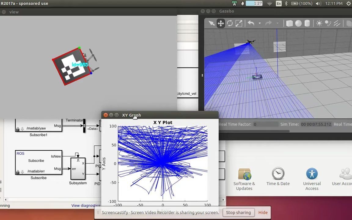 在 MATLAB 中使用控制器进行无人机视觉悬停 Gazebo 仿真