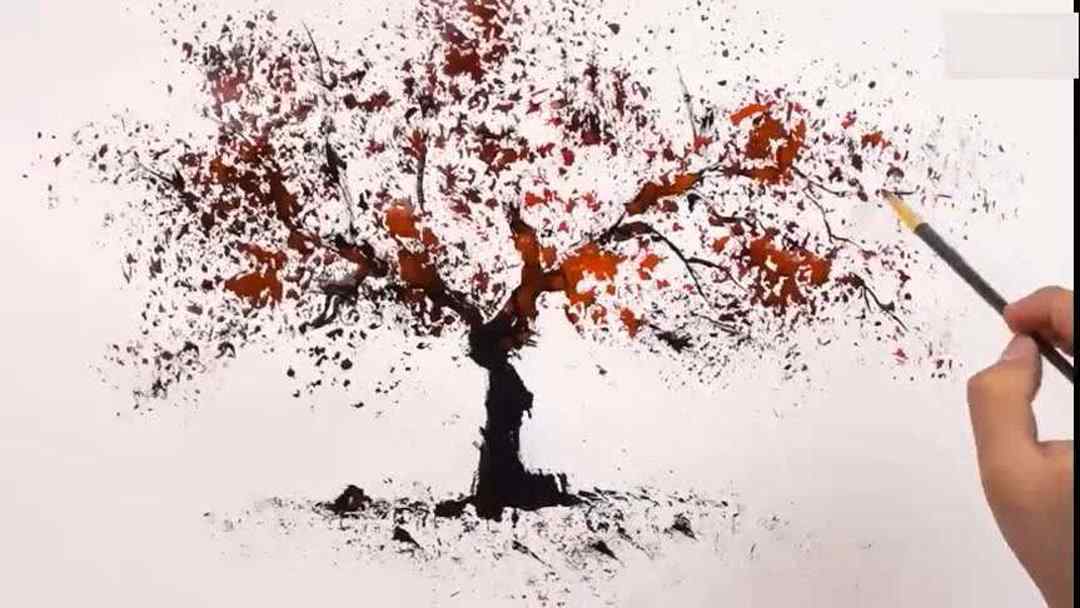 趣味水粉画:画漂亮果树